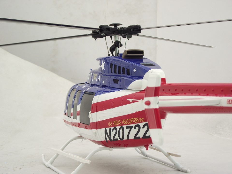 470 Stars&Stripes B 407 ARF RC Helicopter Pre-Painted Fuselage 470 Size ...