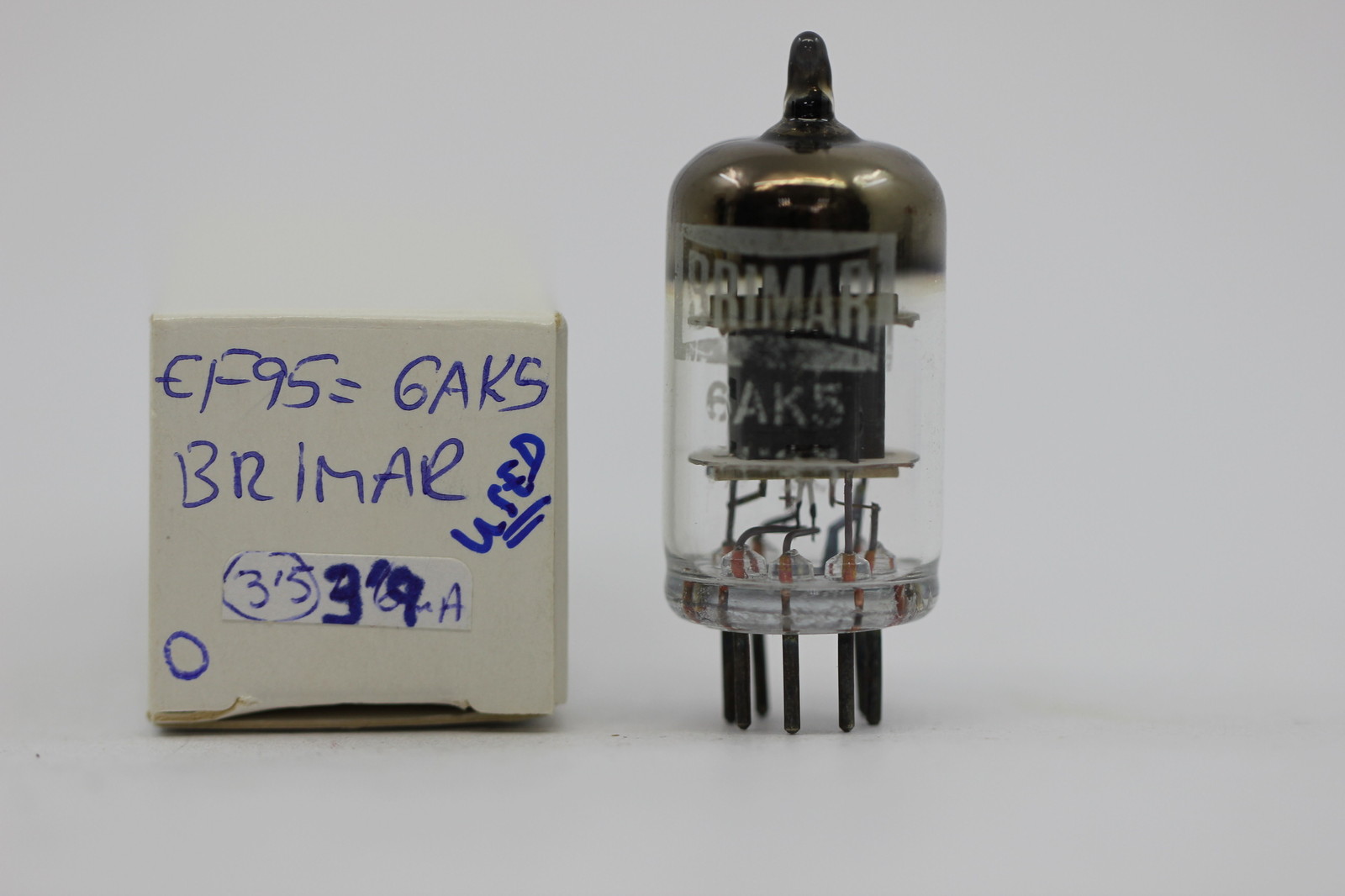 EF95 TUBE. 6AK5 TUBE. BRIMAR BRAND TUBE. USED TUBE. RCH11V23F040615. o ...