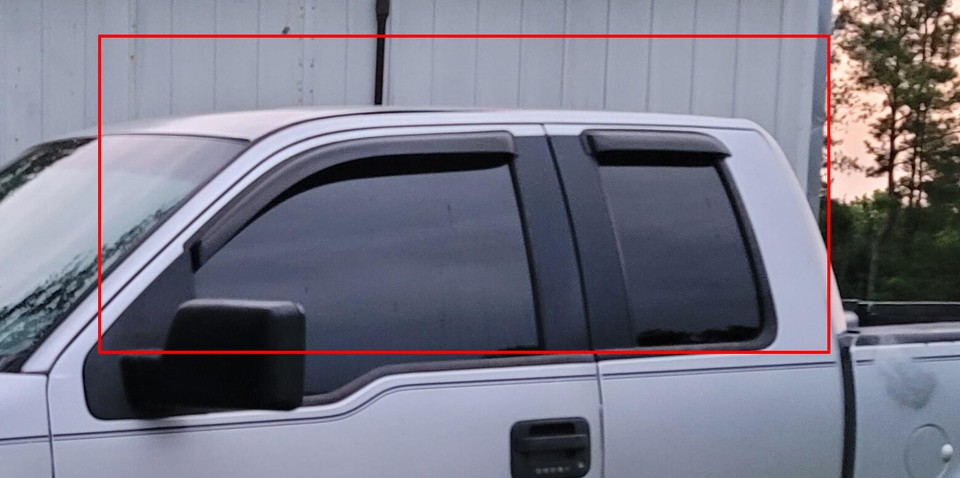 Fit 2004-2014 Ford F150 Extended Cab Window Visors Sun Rain Guards ...
