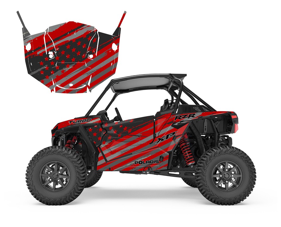 2013 - 2018 Polaris RZR 1000 XP Turbo Graphics Decal kit Speeding Flag ...