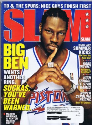 ORIGINAL Vintage June 2005 Slam Magazine #89 Ben Wallace Kobe Bryant ...