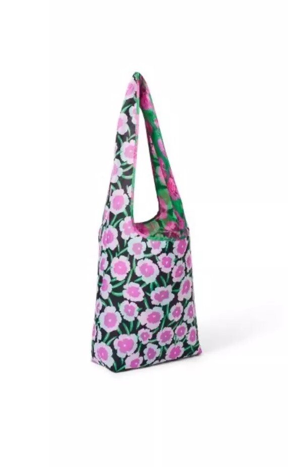 Diane Von Furstenberg Poppy Geranium Leaf Pink Green Reversible Bag DVF ...