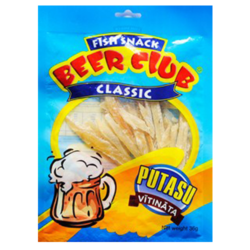 BEER CLUB Fish Snacks Salty Dried Blue Whiting Stripes Putasu 36g 1.3oz ...