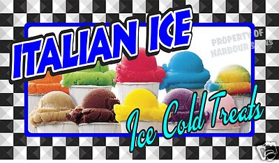Italian Ice Decal 14" Concession Food Truck Concession Carts Vinyl ...