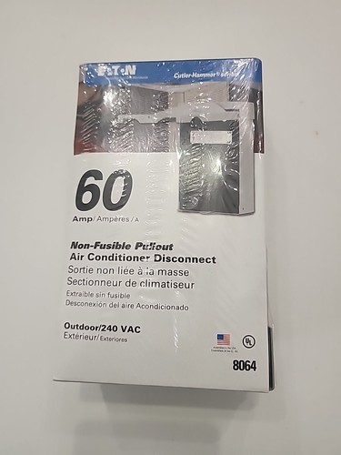 Eaton 8064 Non-Fusible Pullout AC Disconnect Outdoor 60A 240VAC 1Phase ...