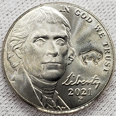 2021 Jefferson Nickel Buffalo Bison Imprint Counterstamp Gift Lucky ...