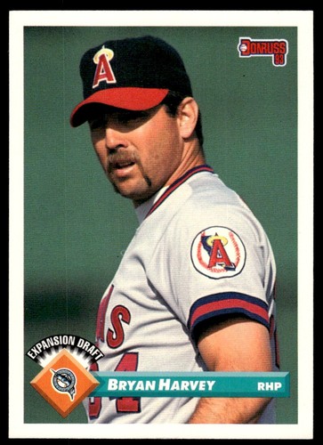 1993 Donruss Baseball Card Bryan Harvey Florida Marlins #728 | eBay