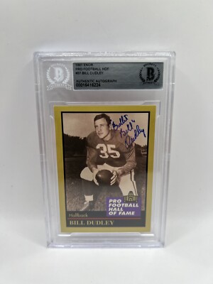 Bill Dudley Signed 1991 ENOR Pro Football HOF #37 Card Beckett Auto | eBay