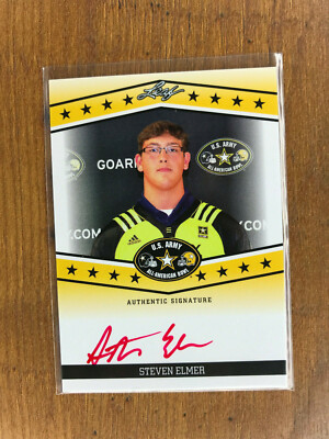 2013 LEAF US ARMY STEVEN ELMER ULTRA RARE RED INK AUTOGRAPH CARD #1/10 ...