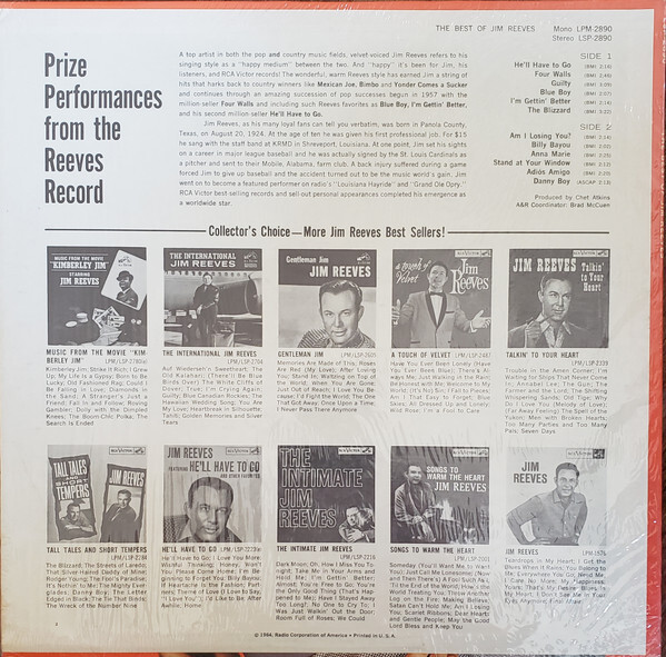 Jim Reeves - The Best Of Jim Reeves (LP, Comp, Mono, Ind) (Mint (M ...