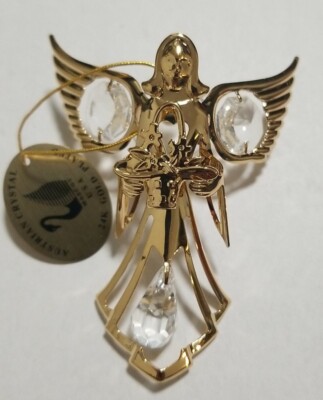 Austrian Crystal Mascot Intl. 24K Gold Plated ANGEL DOVES Sun Catchers ...
