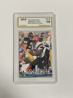 1994 Classic NFL Draft Day "Prototype" #FD-4 Marshall Faulk Rookie Card ...