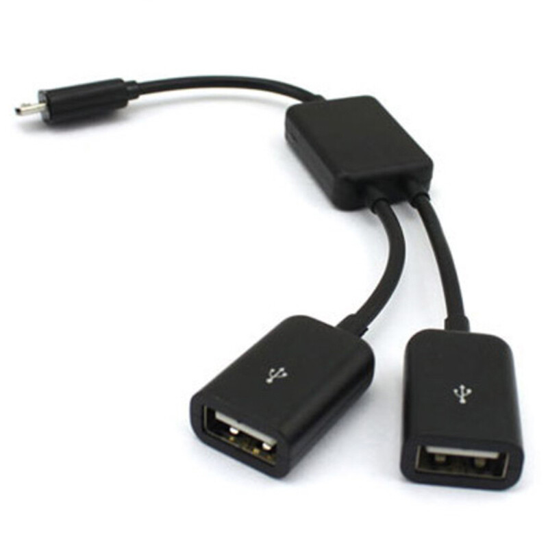 Dual Micro USB OTG Hub Host Adapter Cable for Tablet PC and Smart Phon ...