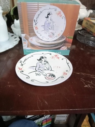 Earthware 4 Pc Plate Set | eBay