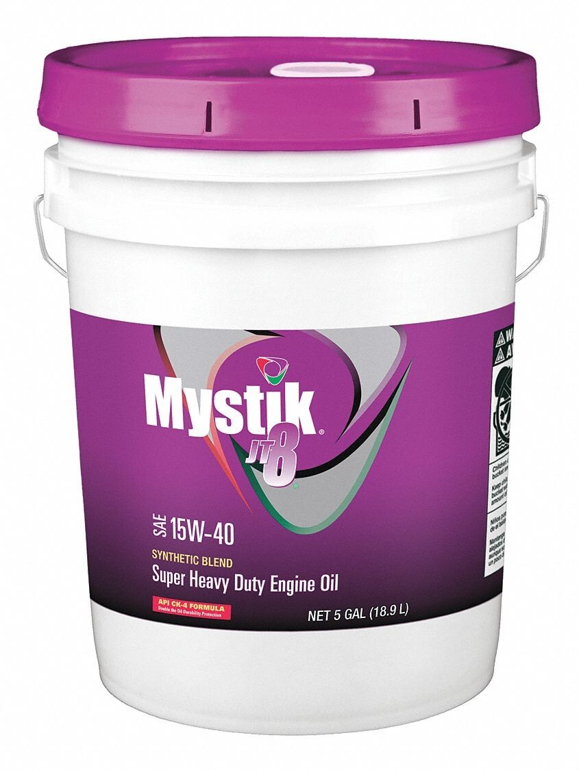 Mystik JT8 Synthetic Blend Super Heavy Duty Motor Oil 15W-40 Protection ...