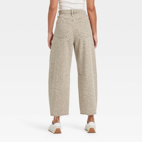 Women's High-Rise Curved Leg Ankle Jeans - Universal Thread Tan Leopard ...