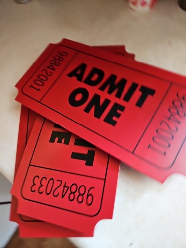 3D Movie Theater Wall Decor "Admit One" Red Ticket Metal Sign | eBay