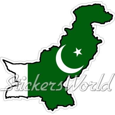 PAKISTAN Pakistani Map-Flag Islamic Vinyl Bumper Sticker Decal 120mm (4 ...