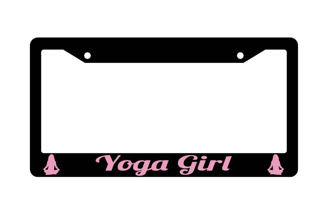 Black License Plate Frame YOGA GIRL w/GIRL Auto Accessory | eBay