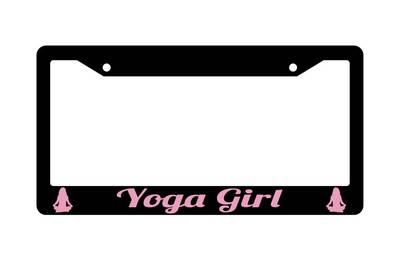 Black License Plate Frame YOGA GIRL w/GIRL Auto Accessory | eBay