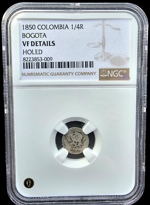 1850 1/4 Real Colombia Silver Coin Bogotá Mint NGC VF Details ¡VERY ...