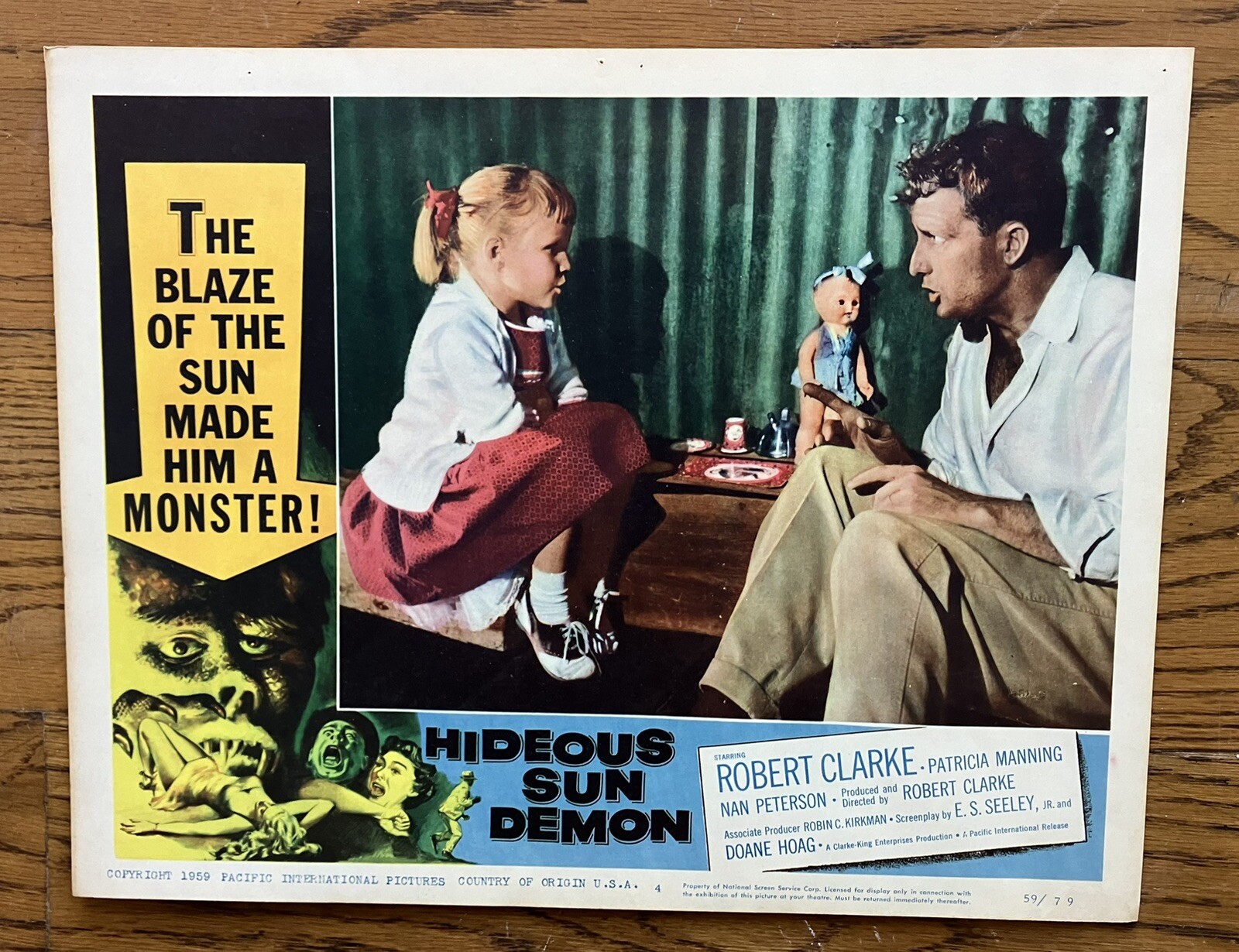 Original HIDEOUS SUN DEMON lobby card SET 11 x 14 Complete Set of 8! | eBay