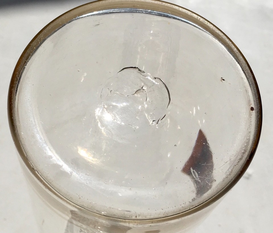 Antique Old 19th Century Hand Blown Glass Elixir Bottle Pontil Label ...