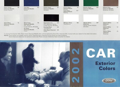 2002 Ford Thunderbird Mustang ZX2 FL Exterior Colors Brochure w/Paint ...