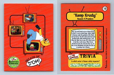 Kamp Krusty #10 The Simpsons 10th Anniversary 2000 Inkworks Trading ...