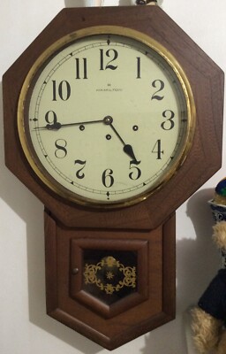 Antique/Vintage Hamilton Wall Clock Wind Up with Key ( Works ) | eBay