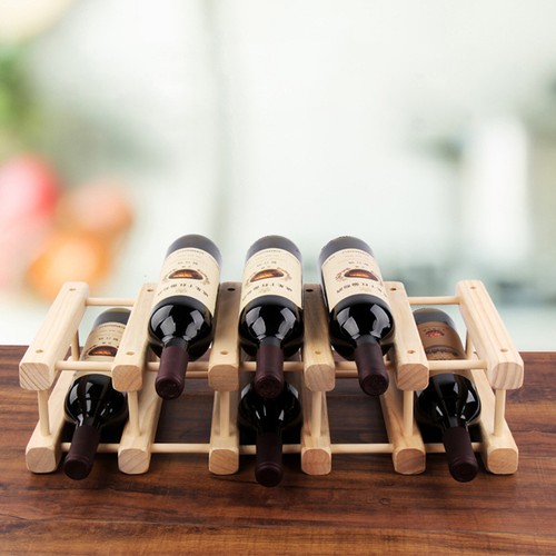 Wine Rack Solid Wood Wine Storage Racks Countertop 20 Bottle Wooden ...