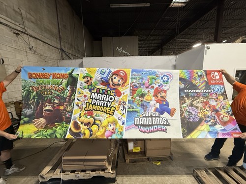 RARE *AUTHENTIC Super Mario Store Display Nintendo Switch Vinyl Banner ...
