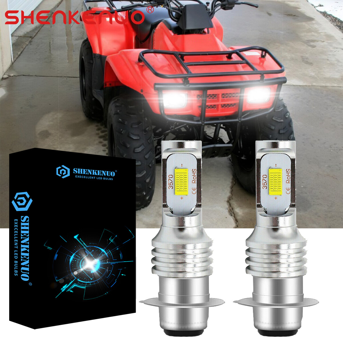2 Super LED bulbs For Honda ATV 1997 TRX200D AN FOURTRAX 200 TYPE II ...