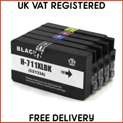 711XL Ink Cartridges for HP DesignJet T120 T125 T130 (LOT) non-oem ...