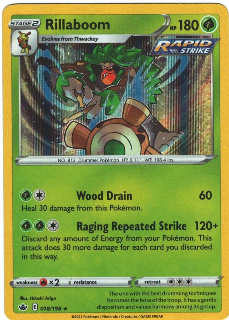 Rillaboom 18/198 Chilling Reign Holo Rare Pokemon Card TCG 018/198 ...