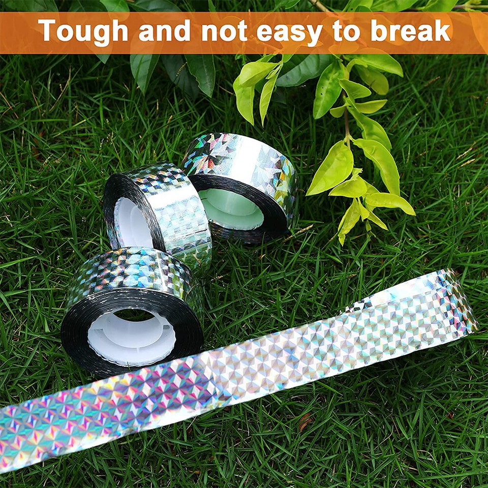 Bird Repellent Laser Reflective Tape Garden Birds Deterrent Double-side ...
