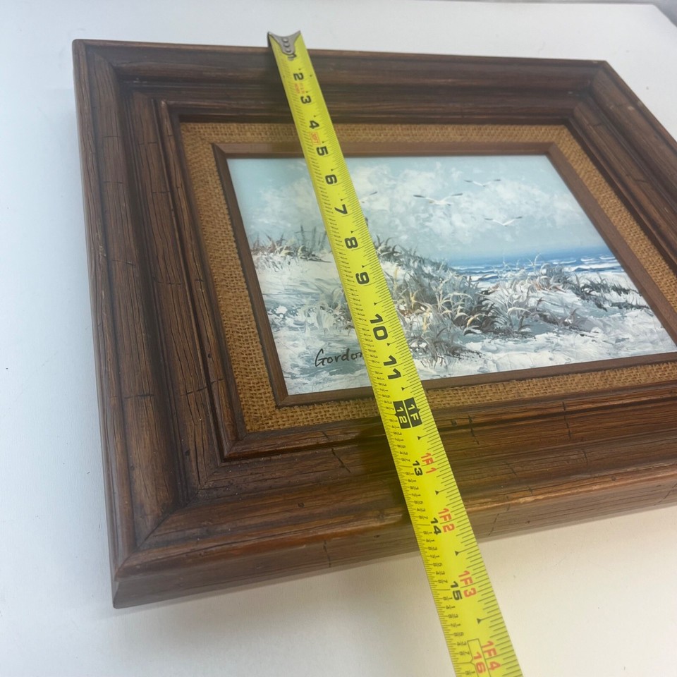 Gordon original oil painting seascape coastal beach sea gulls signed ...
