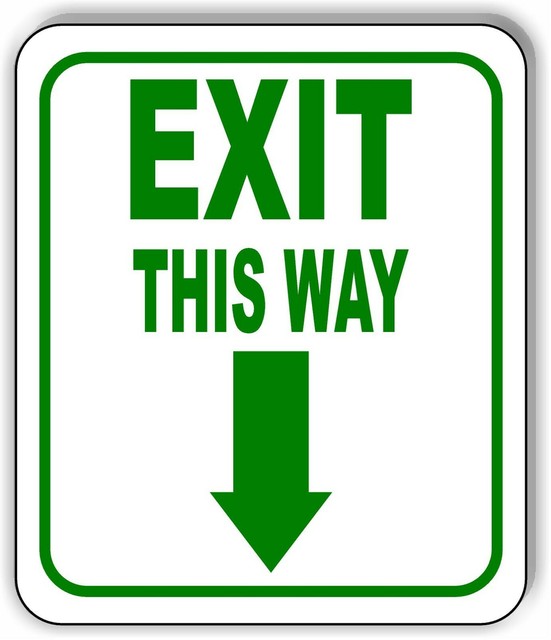 EXIT THIS WAY DIRECTIONAL GREEN 8 Arrow Variations Metal Aluminum ...