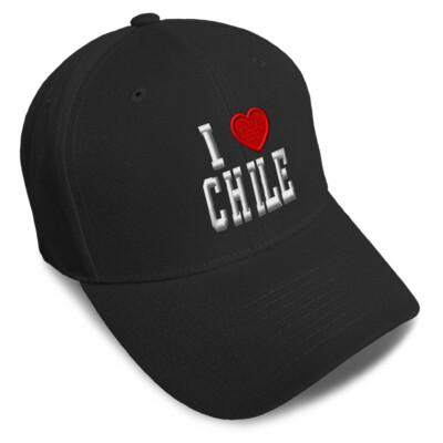 Baseball Cap I Love Chile Acrylic Dad Hats for Men & Women Strap ...