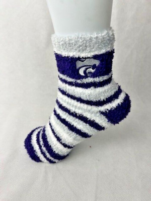 Kansas State Wildcats Fuzzy Striped Socks Medium | eBay