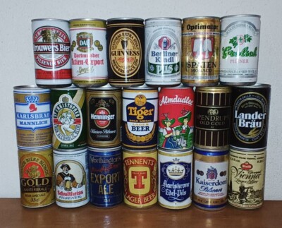 #1 Nice EMPTY set 20 beer cans from Europe from the 80's | eBay