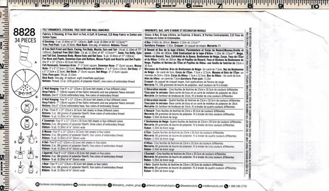 Simplicity Pattern 8828 Felt Ornaments Stocking Tree Skirt Wall ...