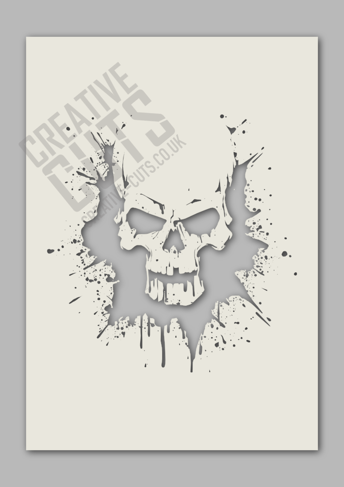 Skull Splash Stencil --Paint or Spray-- Premium Mylar | eBay
