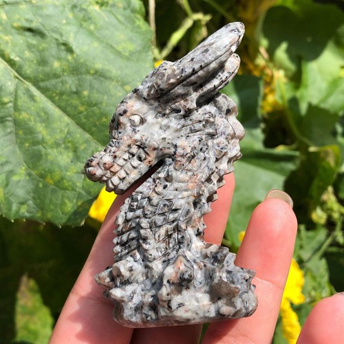 Natural Crystal Carved Flame Stone Dragon Healing Minerals Specimen ...