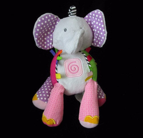 Just One You Elephant Rattle Soft Toy Plush Stuffed Polka Dot Hearts ...