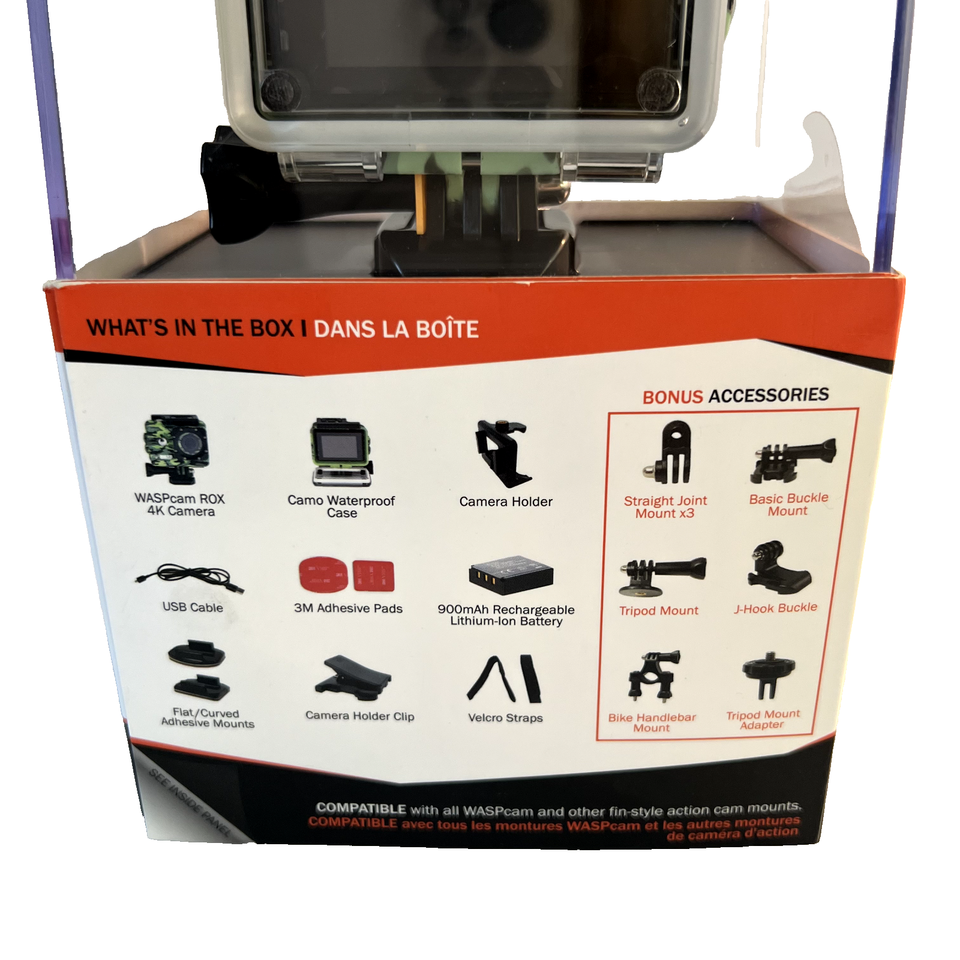 WASPCAM ROX 9942 Wi-Fi 4K Camo Sports Action Camera 2 inch LCD screen ...