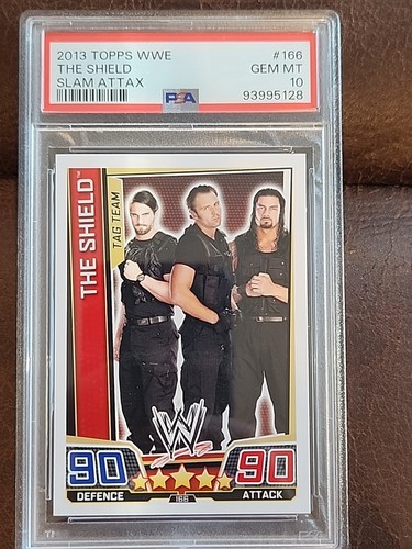 2013 The SHIELD PSA 10 Topps WWE Slam Attax #166 Rookie RC REIGNS ...