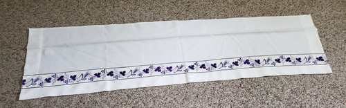 CHURCH ALTAR TABLE FRONTAL RUNNER WHITE W/PURPLE GRAPEVINE 60" X 15" | eBay