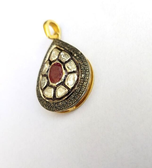 925 Sterling Silver Natural Round Ruby Pendant Wedding | eBay