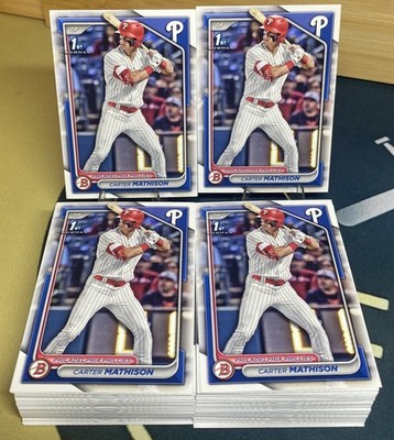 Carter Mathison 1st Bowman 100-Card Lot (2024 Bowman Draft) Phillies | eBay